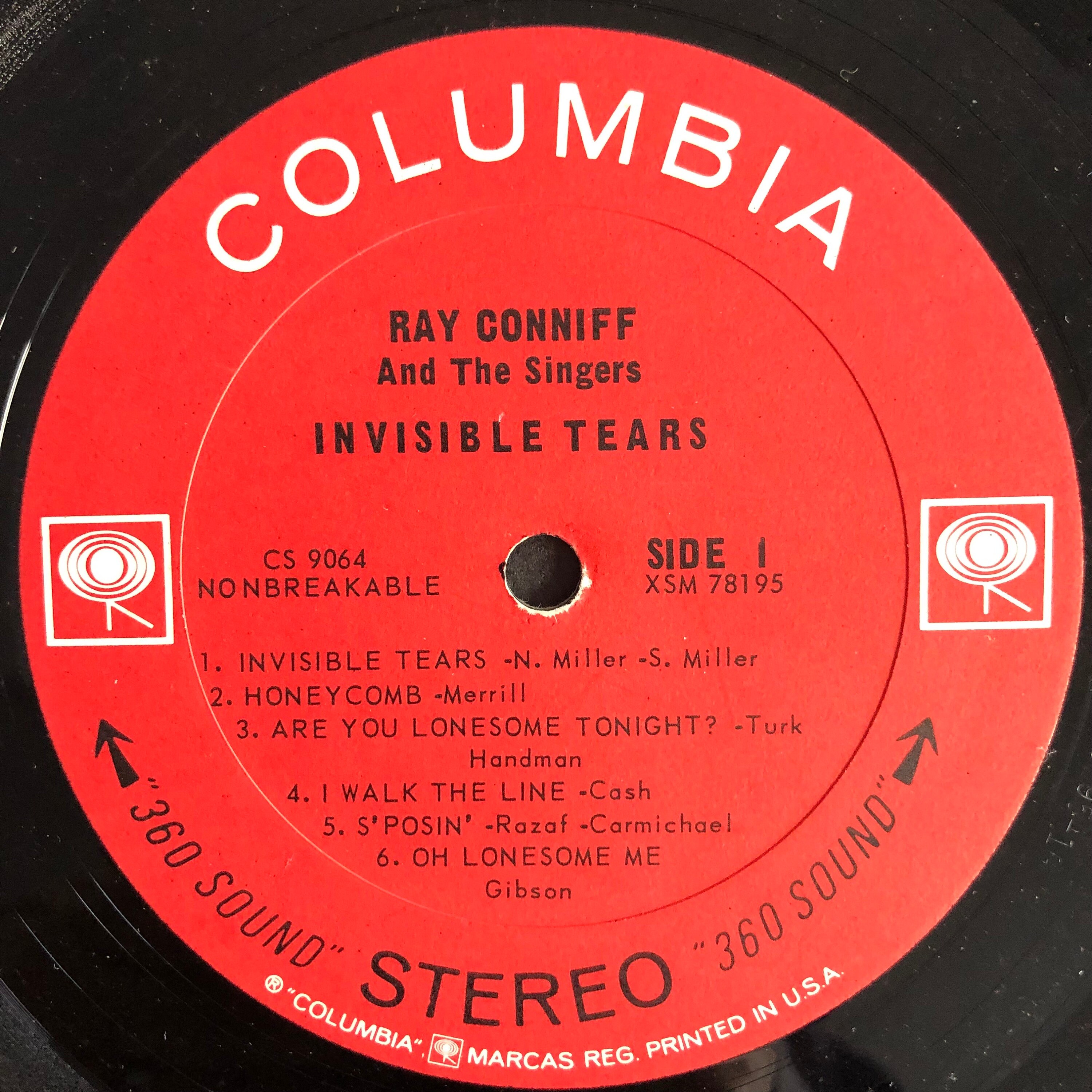 Ray Conniff and the Singers Invisible Tears Columbia 1964 Vintage Vinyl ...