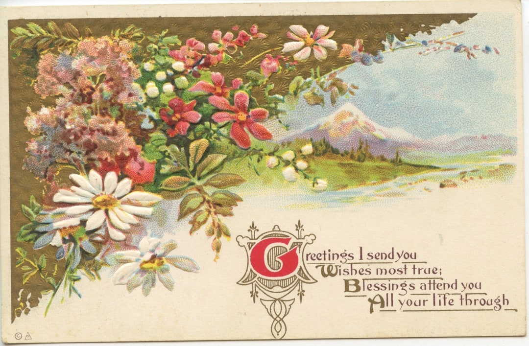 Antique Lightly Embossed E. Nash Postcard With Envelope 1910 - Etsy
