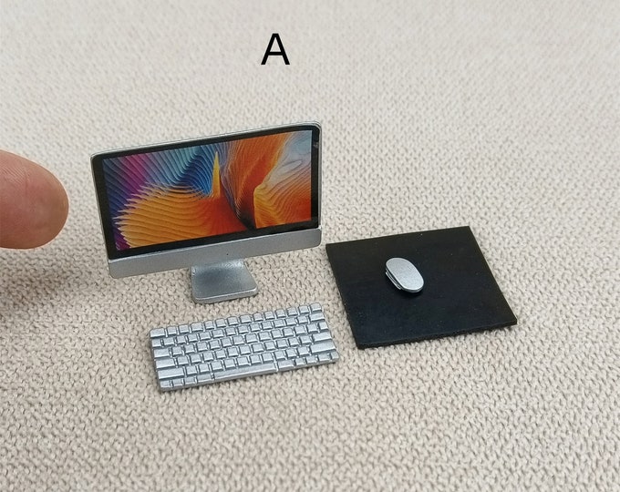 1:12 Scale Dollhouse Miniature 4PC Computer Set , 1/12 Doll House ...