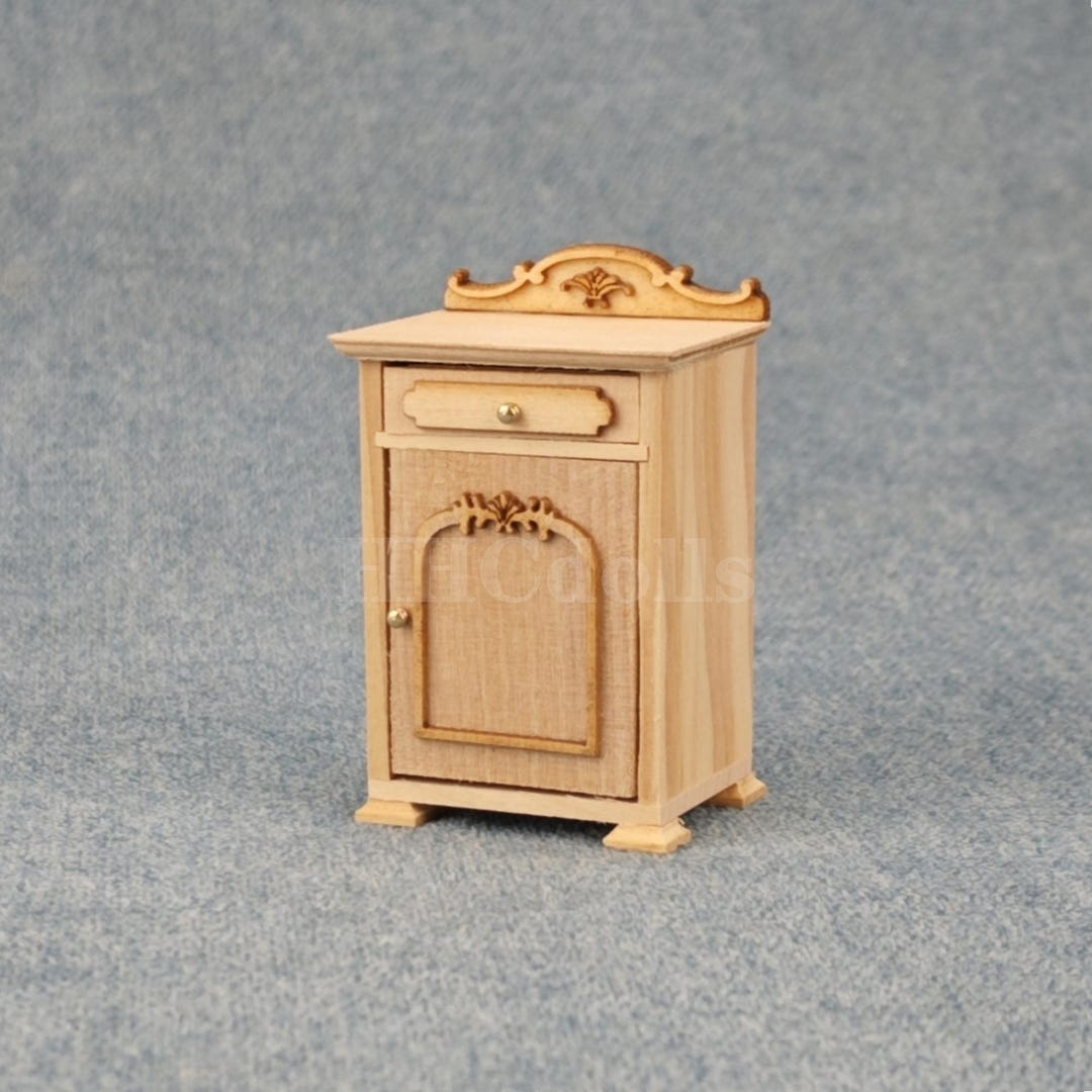 Miniature Dollhouse 1:12 Scale Model Bedside Table/unpainted - Etsy