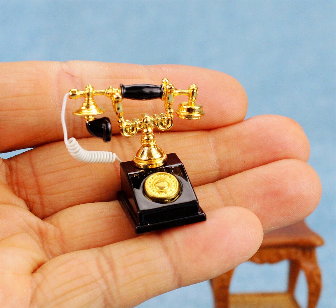 Dollhouse Decortion Miniature 1/12 Scale Vintage Telephone Model - Etsy