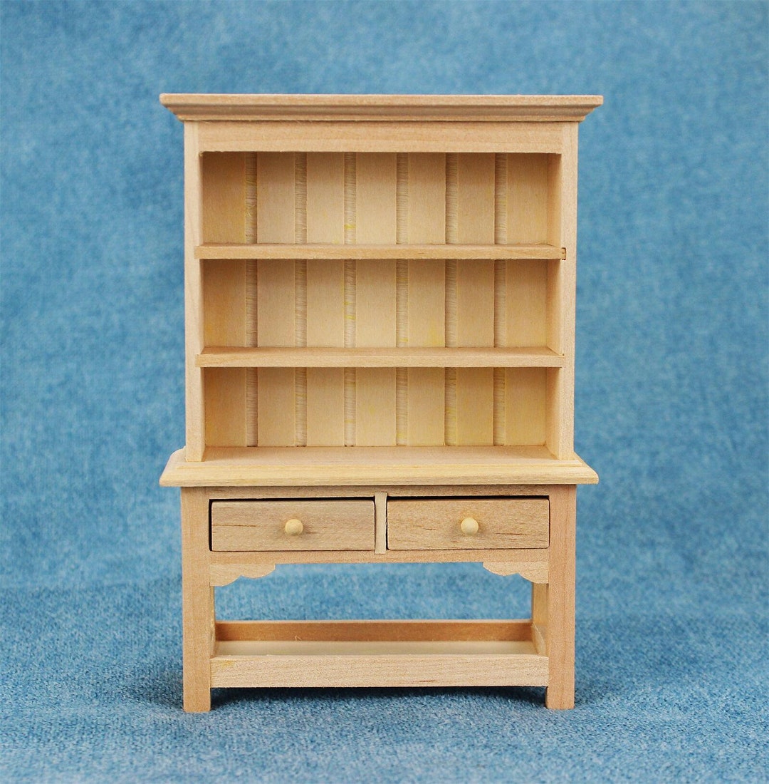 Dollhouse Miniature Furniture 1/12 Scale Unpainted Wooden Model Display ...