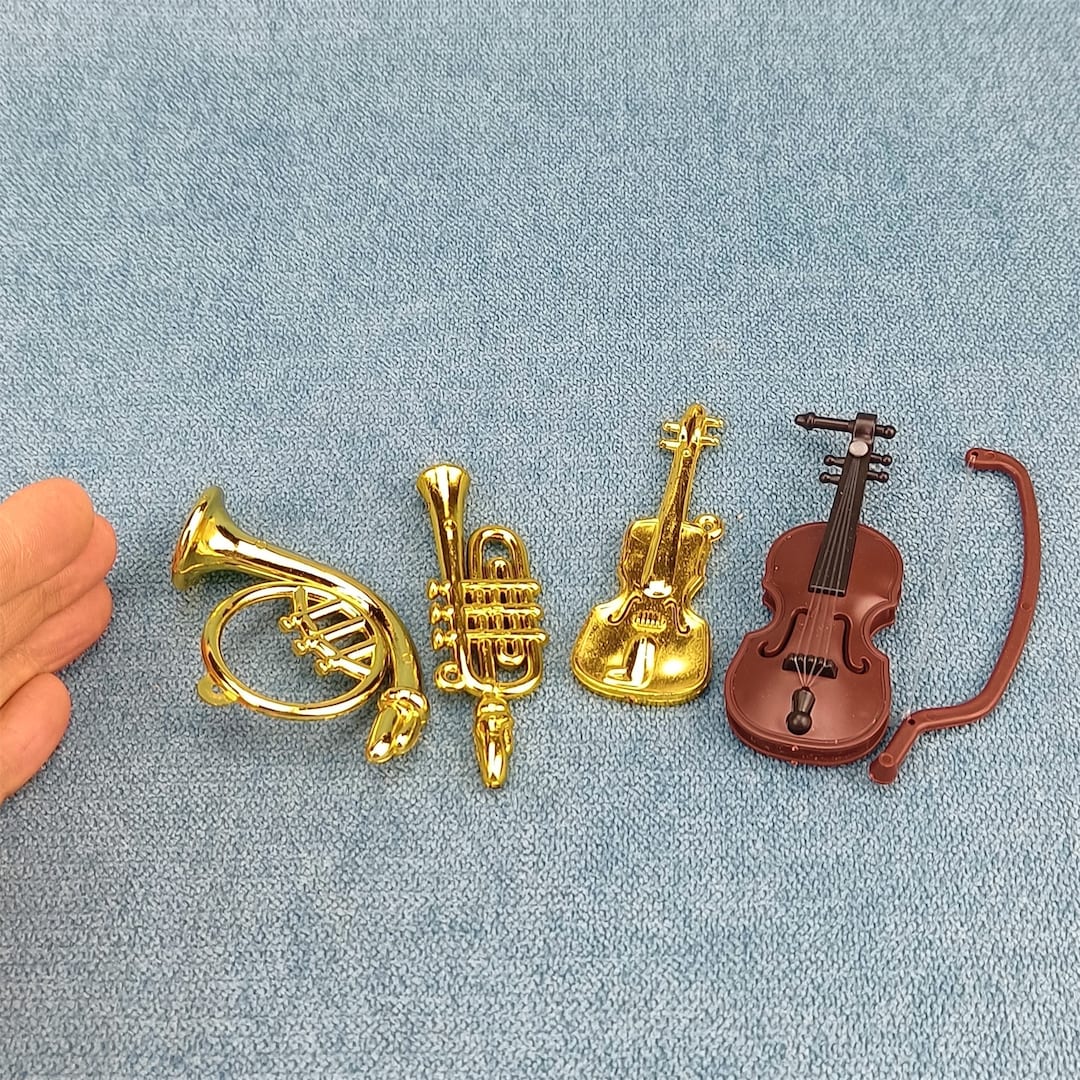 Christmas Tree Ornaments Musical Instrument Model Horn Trumpet Cello ...