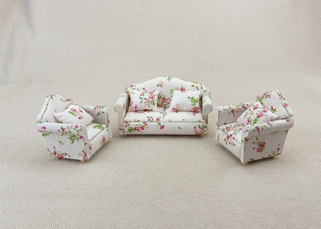 Miniature Dollhouse 1:12 Scale Living Room Furniture Model Flower ...