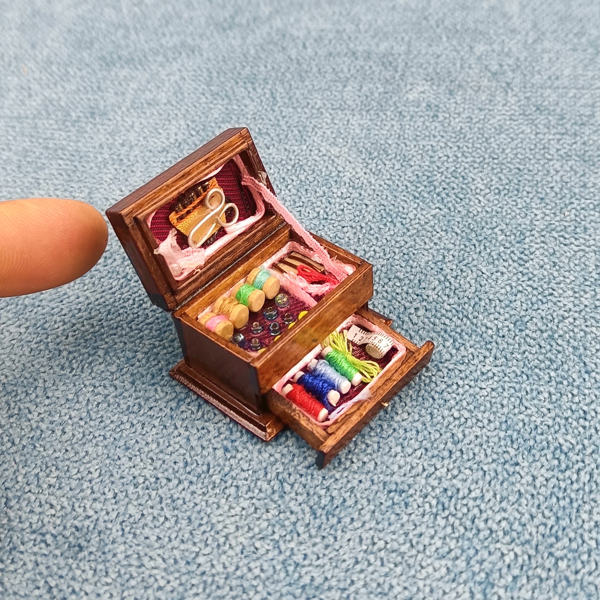 Miniature Sewing Box Dollhouse 1:12 Scale Toy Gift - Etsy Australia