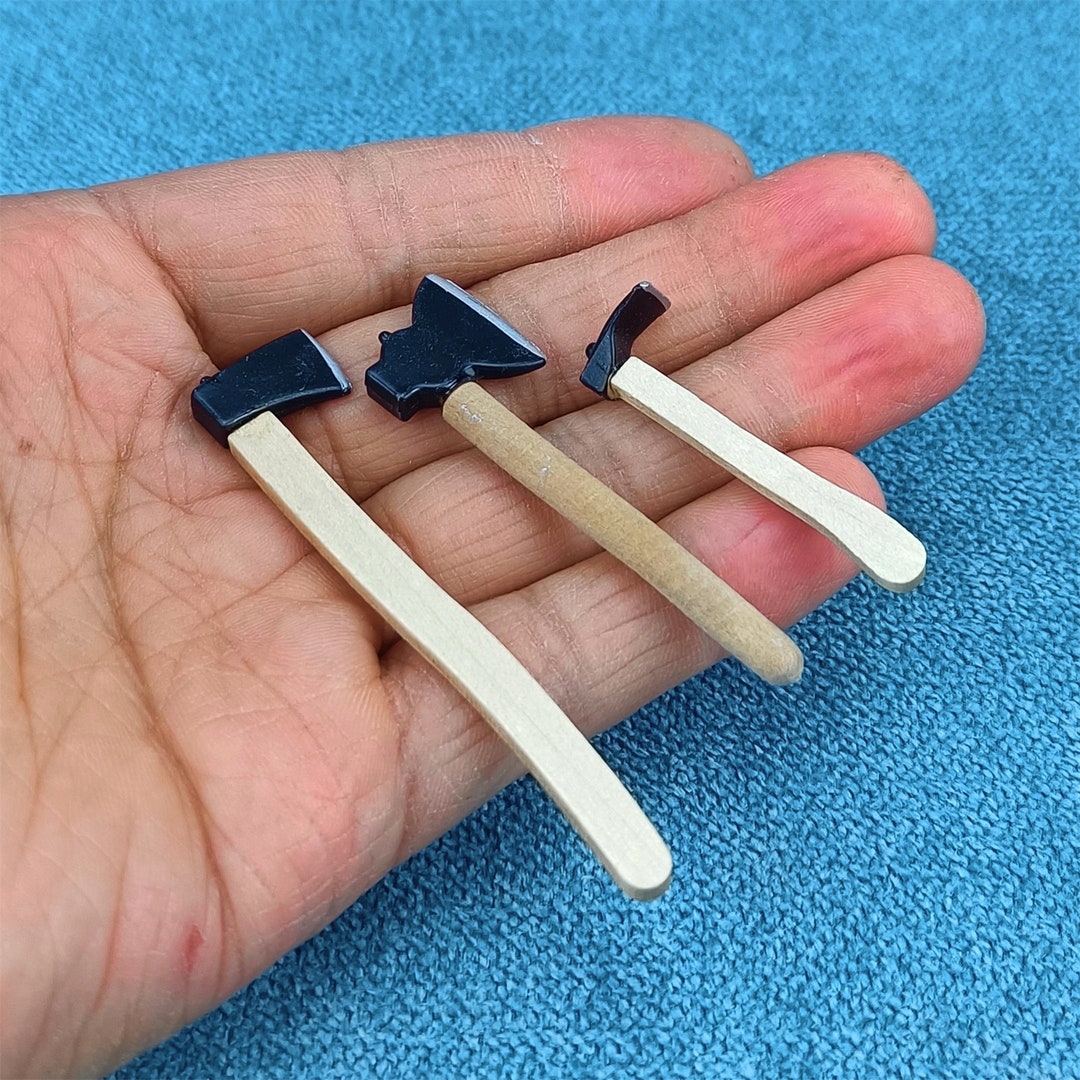 Miniature S Dollhouse 1:12 Scale Hoe Ax Machete Tool Set - Etsy