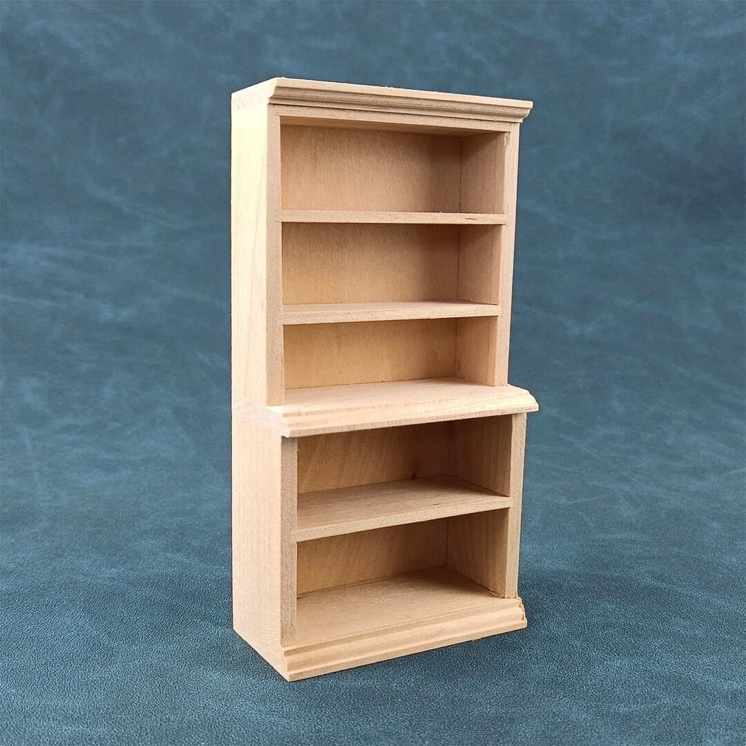 Wooden Toy Cabinet Dollhouse Miniature Furniture 1/12 Scale Unpainted ...