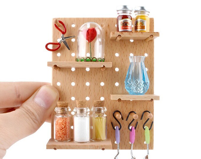 Miniature Doll 1/6 Scale Doll Hole Board/wall Shelf Well Hand Beech ...