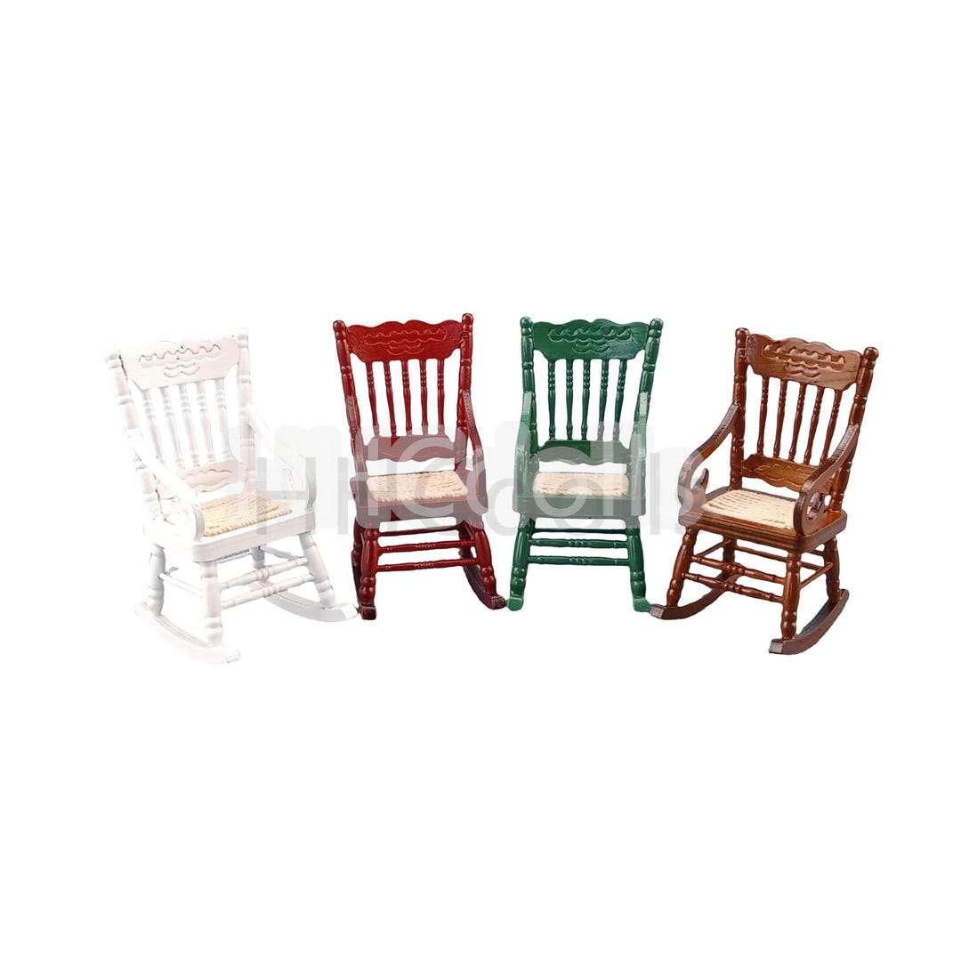 Miniature Furniture Dollhouse 1:12 Scale Model Wooden Rocking Chair - Etsy