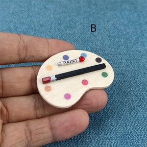 Dollhouse Drawing Board Stand Pen Box Palette Miniature 1/12 Scale ...