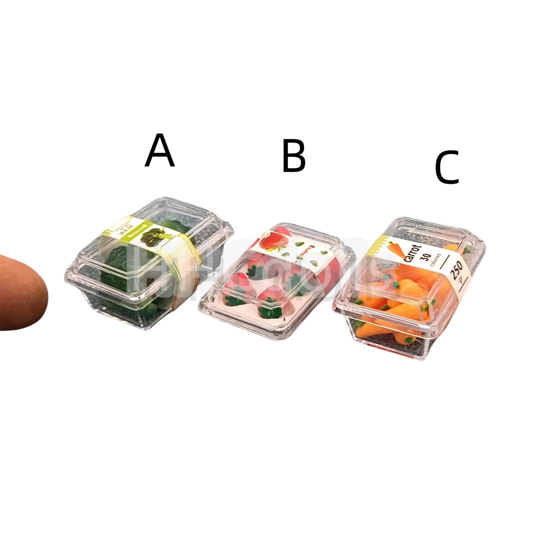 Miniature Fruit and Vegetable Model Broccoli Carrot Strawberry Toys ...