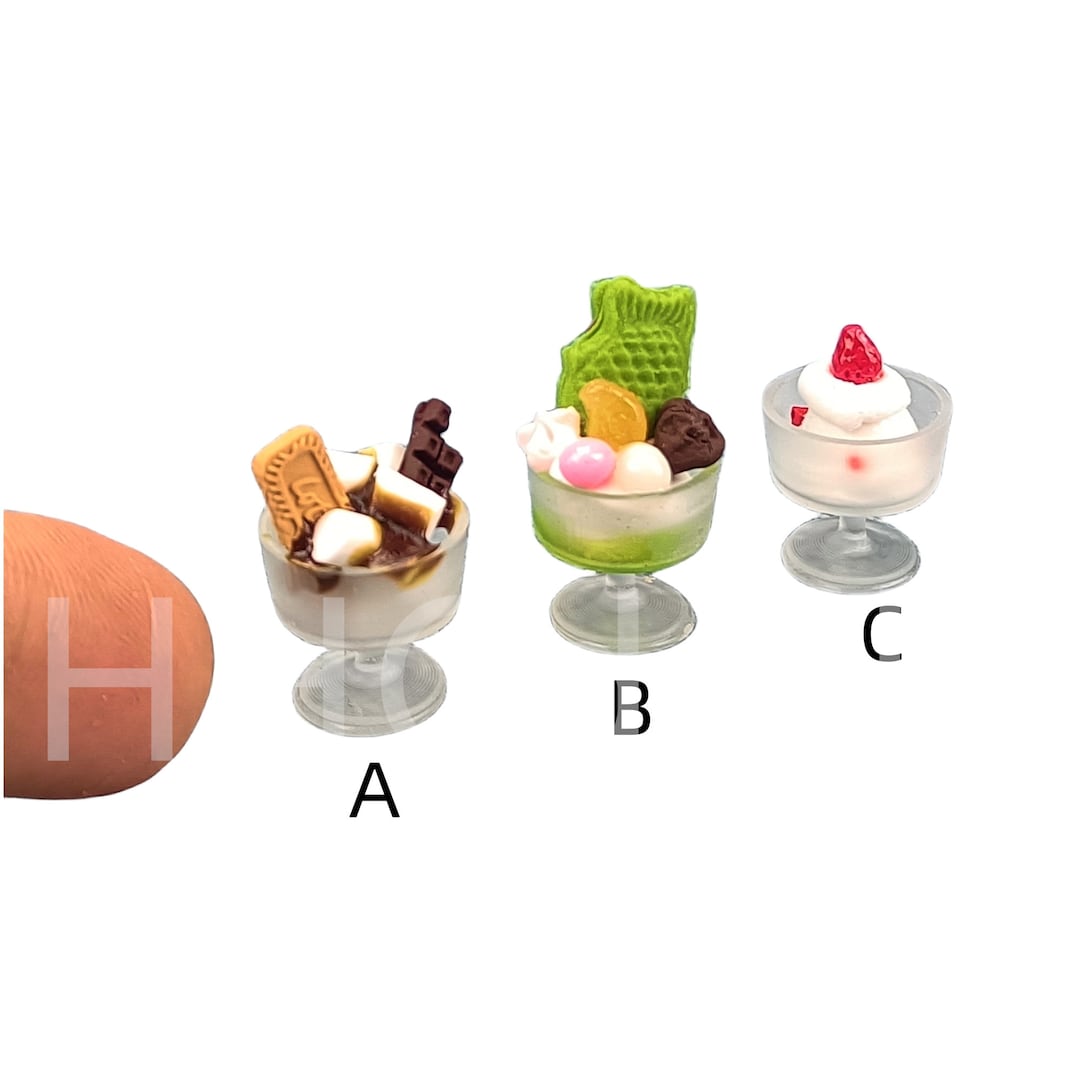 Dollhouse Chocolate/strawberry Ice Cream Miniature 1/6 Scale Model ...