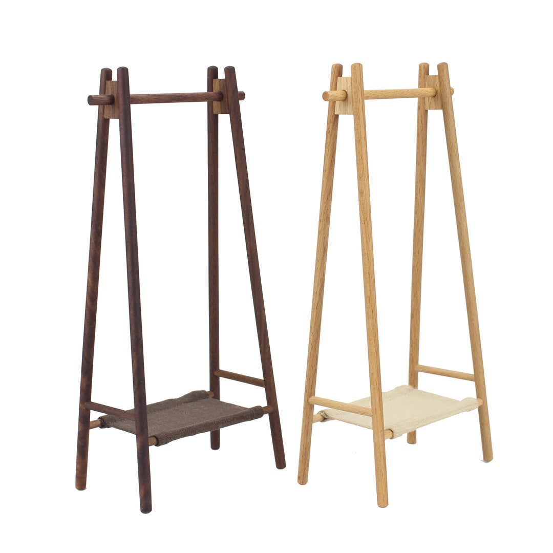 Doll Scene Miniature Furniture 1/6 Scale Black Walnut/beech Hanger ...