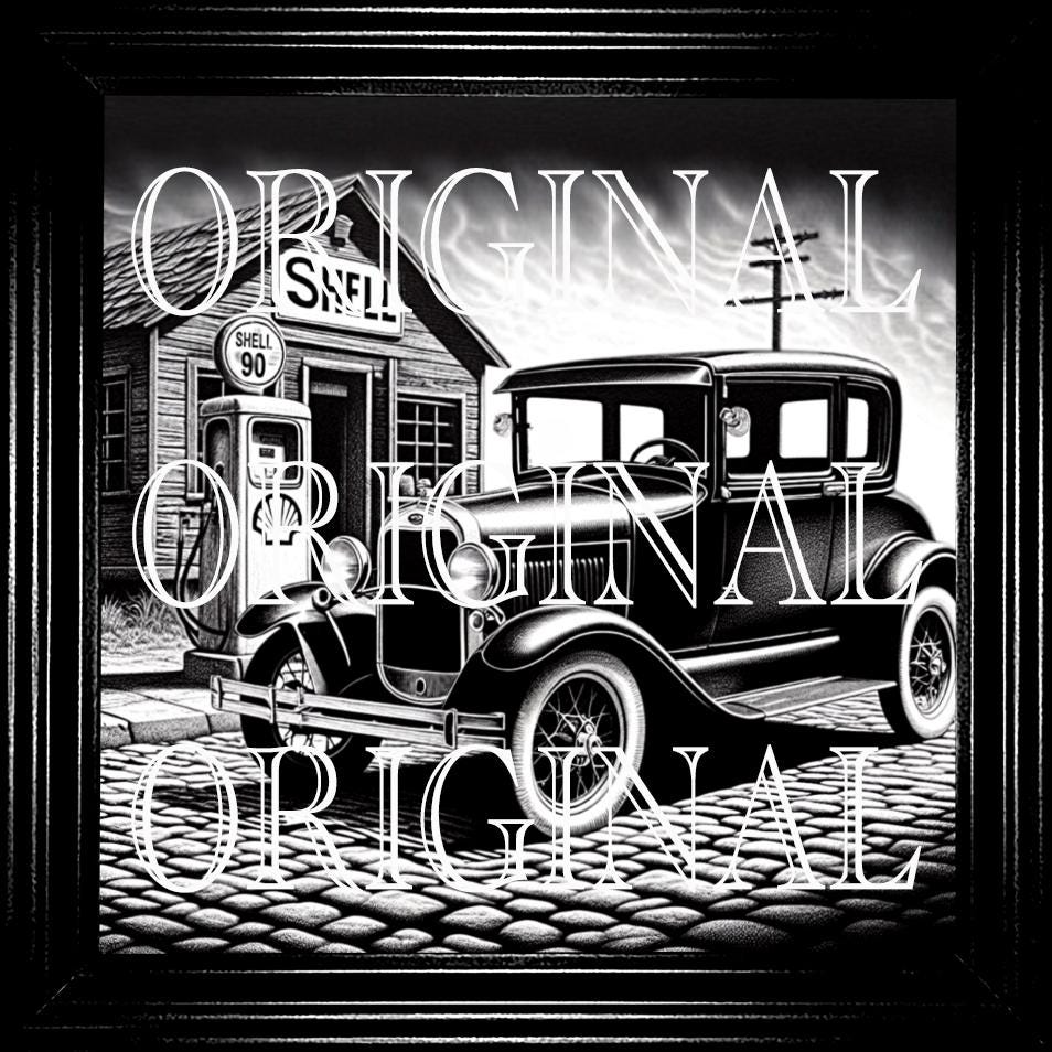 Engraved Ford Model A Glass Art: Vintage Car Wall Decor - Etsy