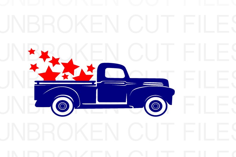 4th of July Truck, Vintage Truck Svg, America Land of the Free Because ...