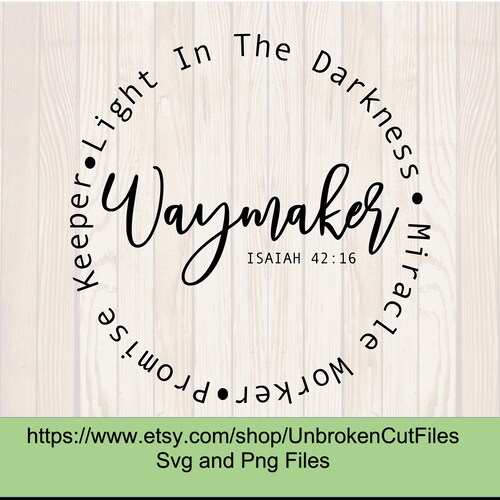 Waymaker SVG Cut File Miracle Worker SVG Promise Keeper Svg - Etsy