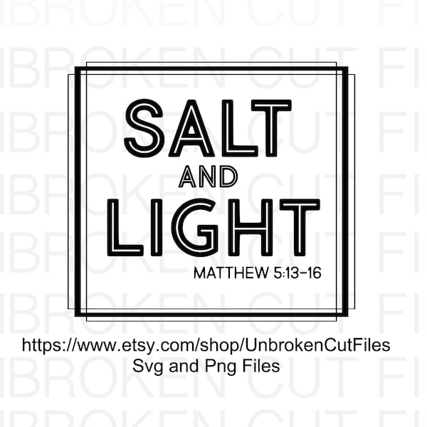 Salt and Light Svg - Etsy