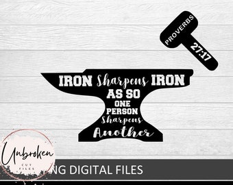 Iron Sharpens Iron SVG PNG JPG, Stronger Together Svg, as Iron Sharpens Iron, so One Person ...
