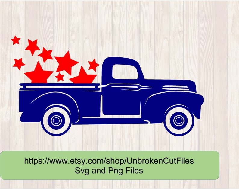 4th of July Truck, Vintage Truck Svg, America Land of the Free Because ...