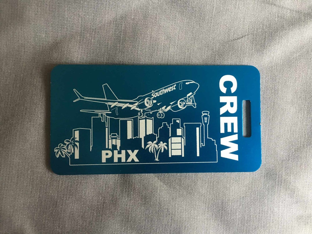 2 Southwest Airlines Crew Luggage Bag Tags Made From Anodized Aluminum ...