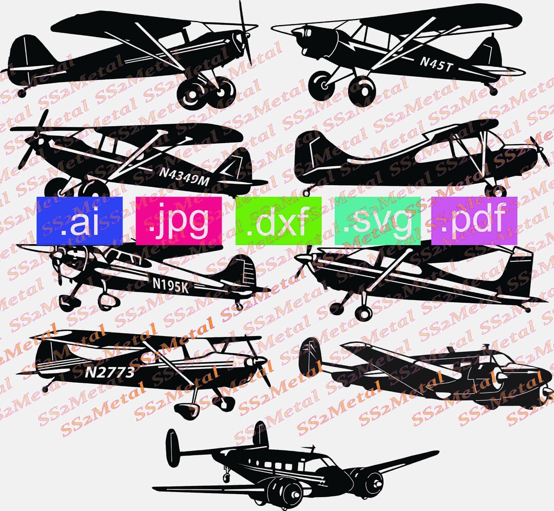 Piper Cub, Luscombe, Cessna Tailwheel SVG Vector Files for Plasma ...