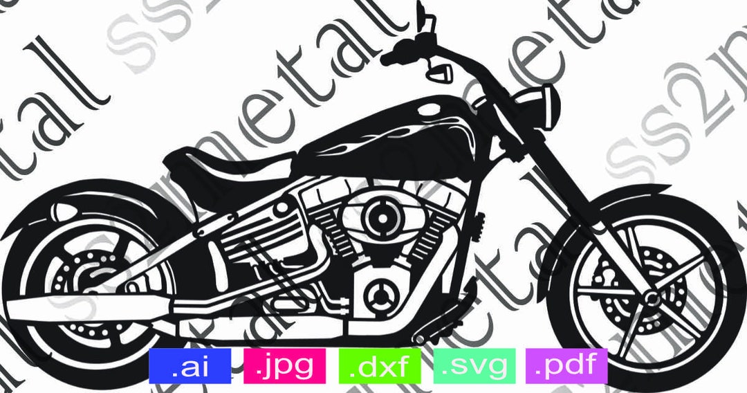 Motorcycle Svg Vector Image Made Especially for Low Resolution Plasma ...