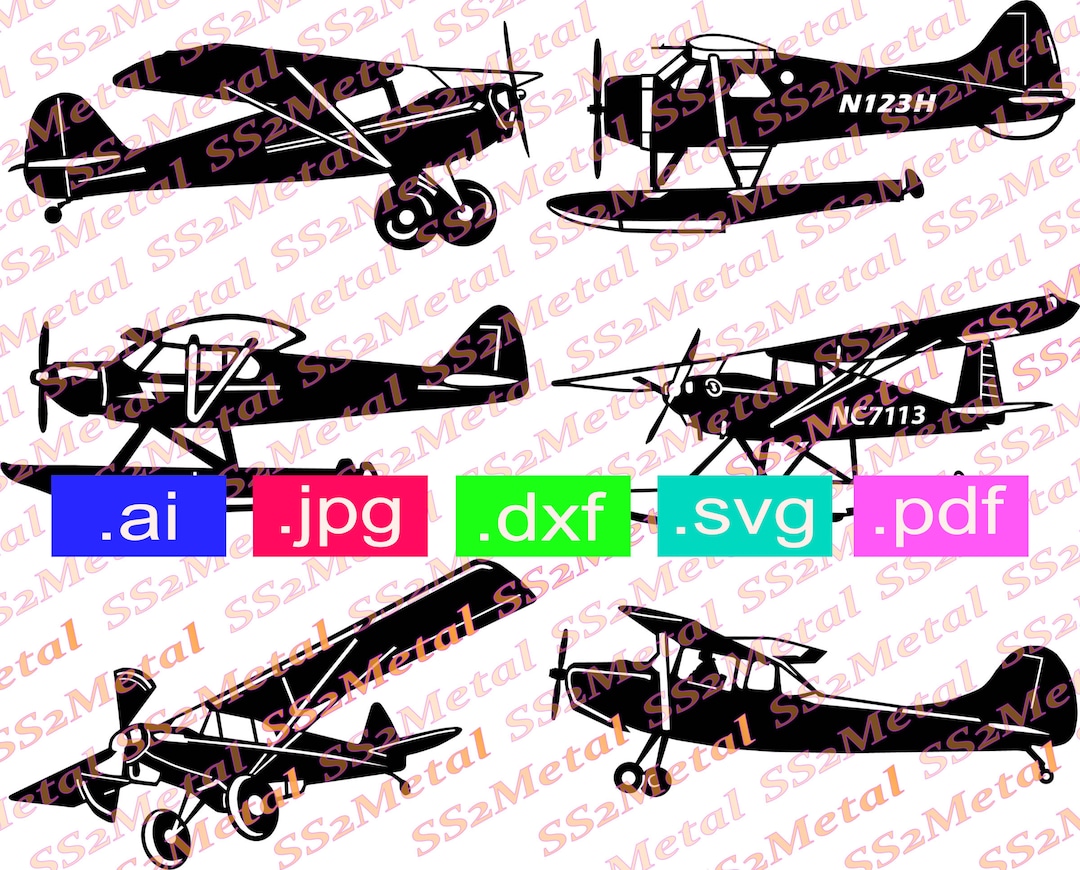 Float Plane Svg Piper Cub Luscombe Taylorcraft Svg CNC Vector Clip Art ...
