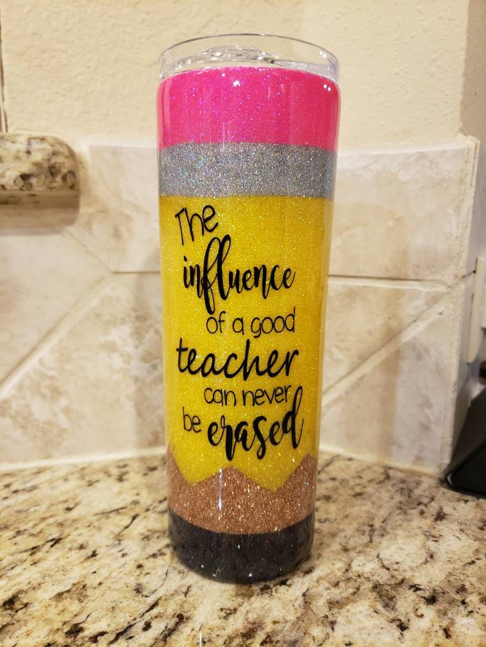 Teacher Pencil Tumbler Svg Teacher T Digital Download Etsy