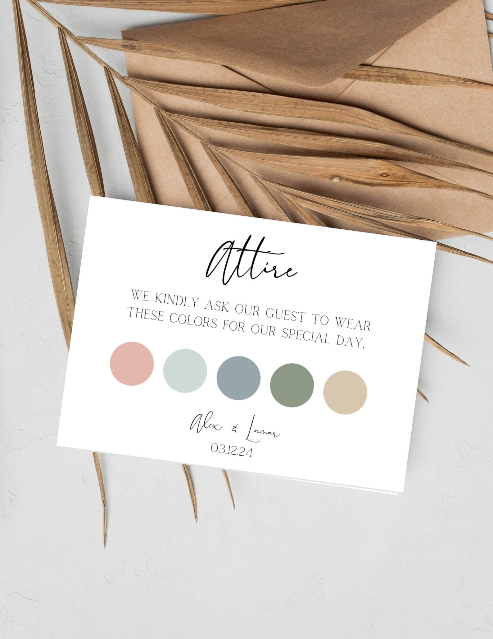 Wedding Color Pallet Printable Template, Wedding Template, Wedding ...