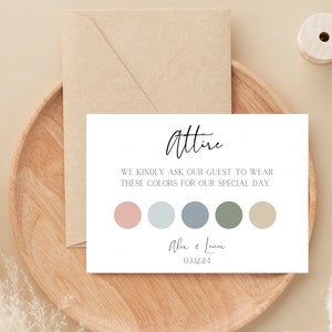 Wedding Color Pallet Printable Template, Wedding Template, Wedding ...