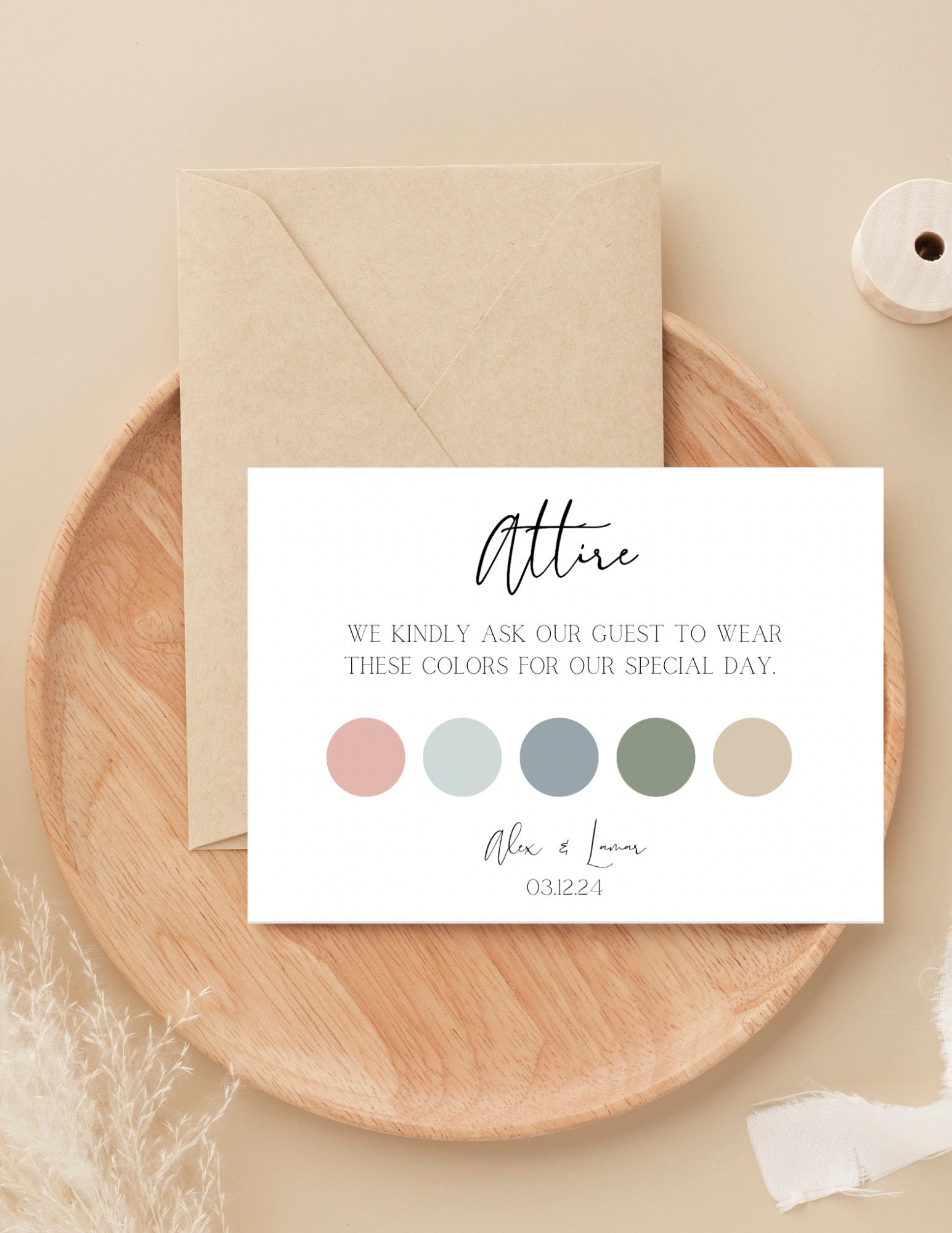 Wedding Color Pallet Printable Template, Wedding Template, Wedding ...