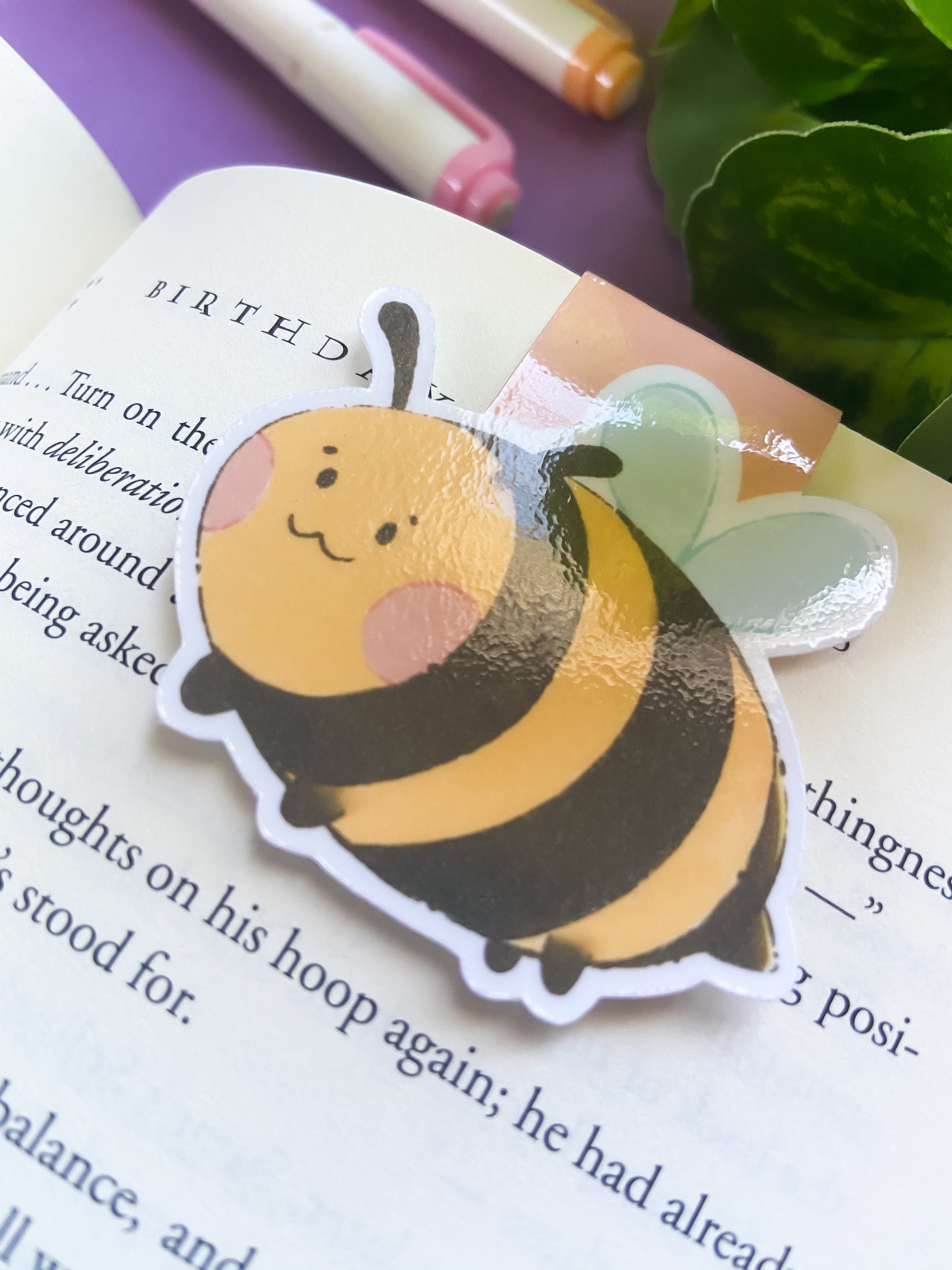 Cute Bee Magnetic Bookmark Bookmarks for Kids Book - Etsy