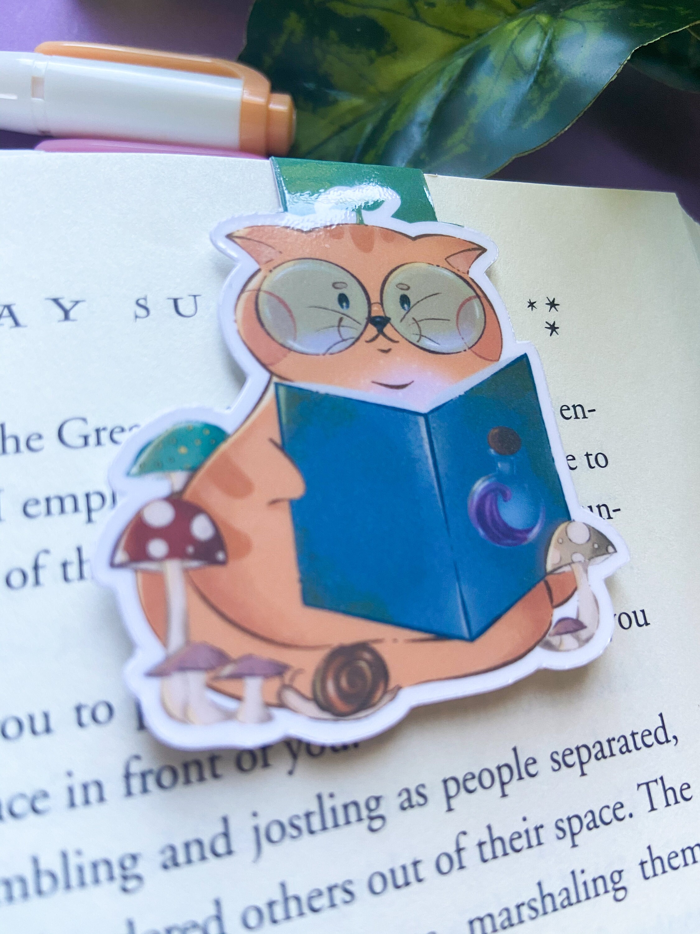 Orange Tabby Cat Magnetic Bookmark, Bookmarks for Kids, Book Lover Gift ...