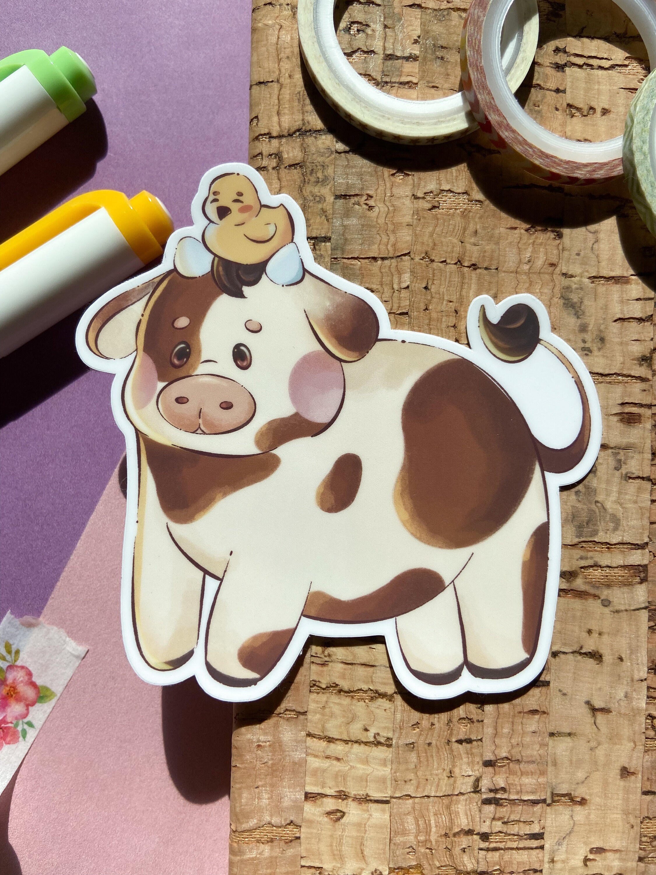 Cow Sticker Laptop Sticker Farm Animal Sticker Country | Etsy