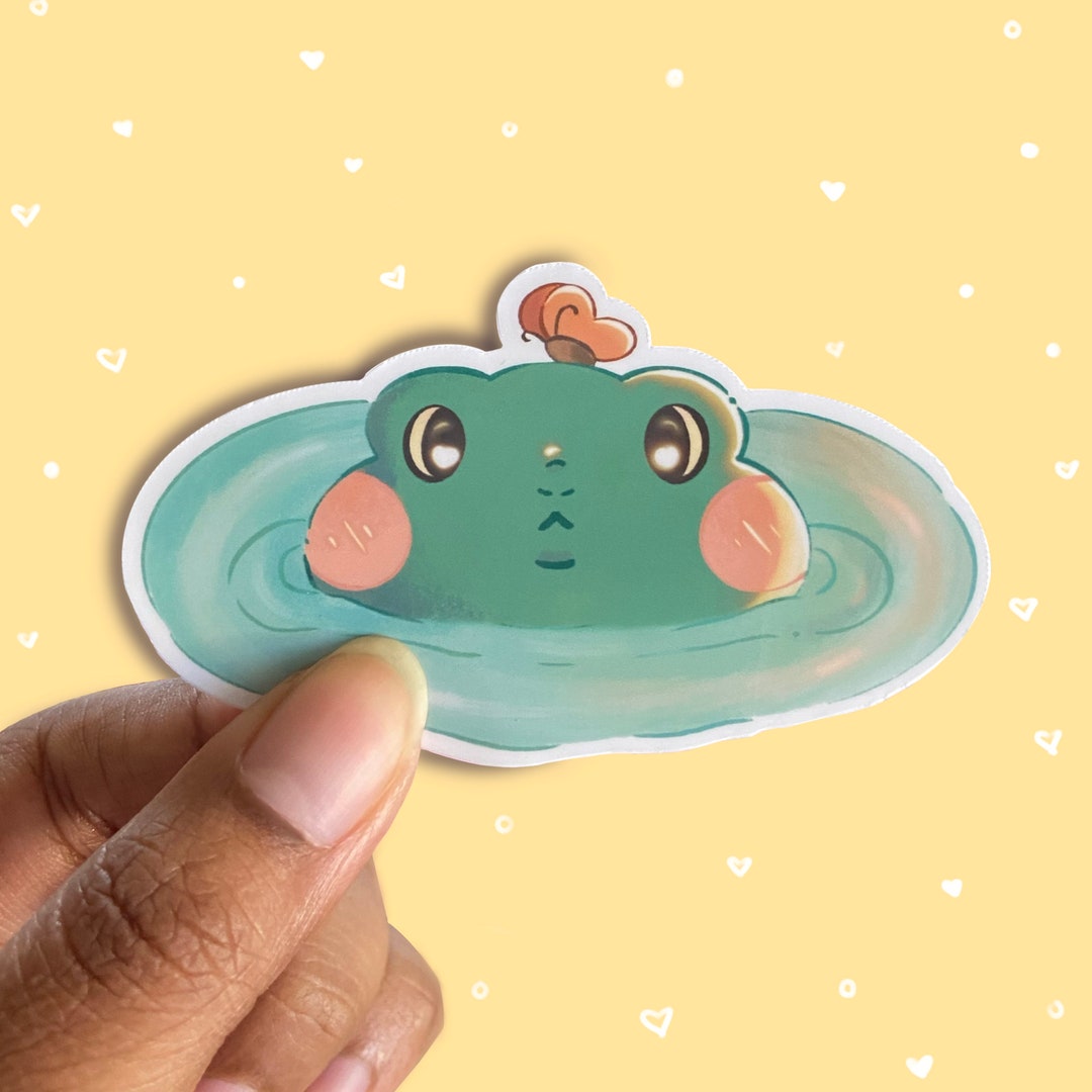 Linda pegatina de rana, pegatina de rana Kawaii, pegatinas de animales ...