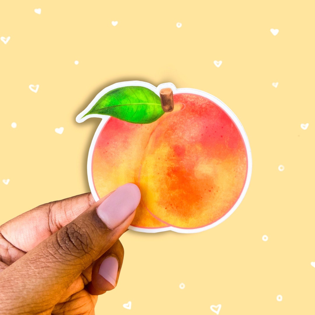 Realistic Peach Sticker, Georgia Peach Decal, Fruit Sticker, Waterproof ...
