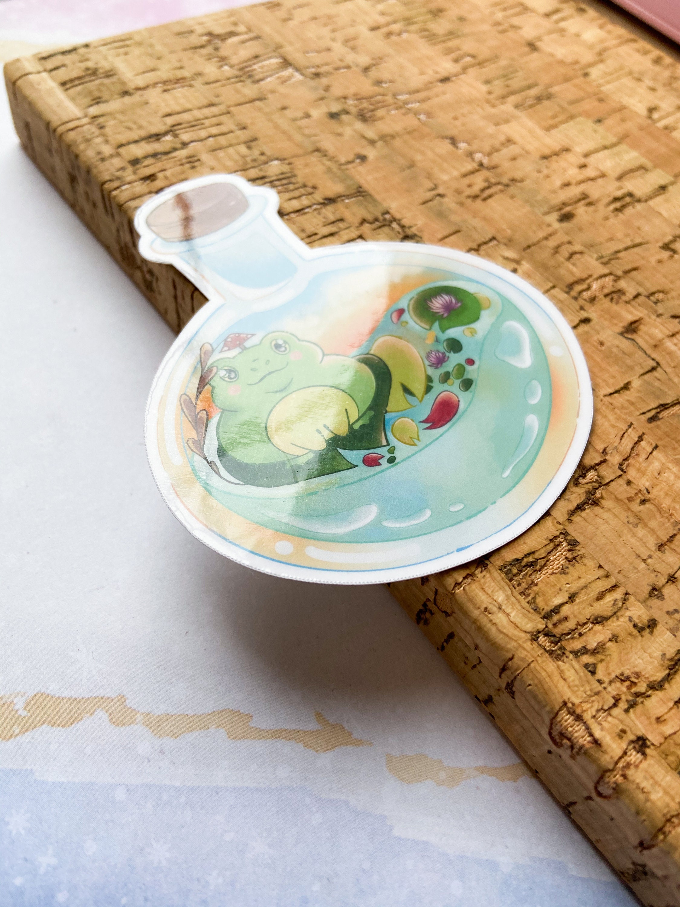 Frog Potion Sticker, Frog Sticker, Frog in a Bottle, Cottagecore ...