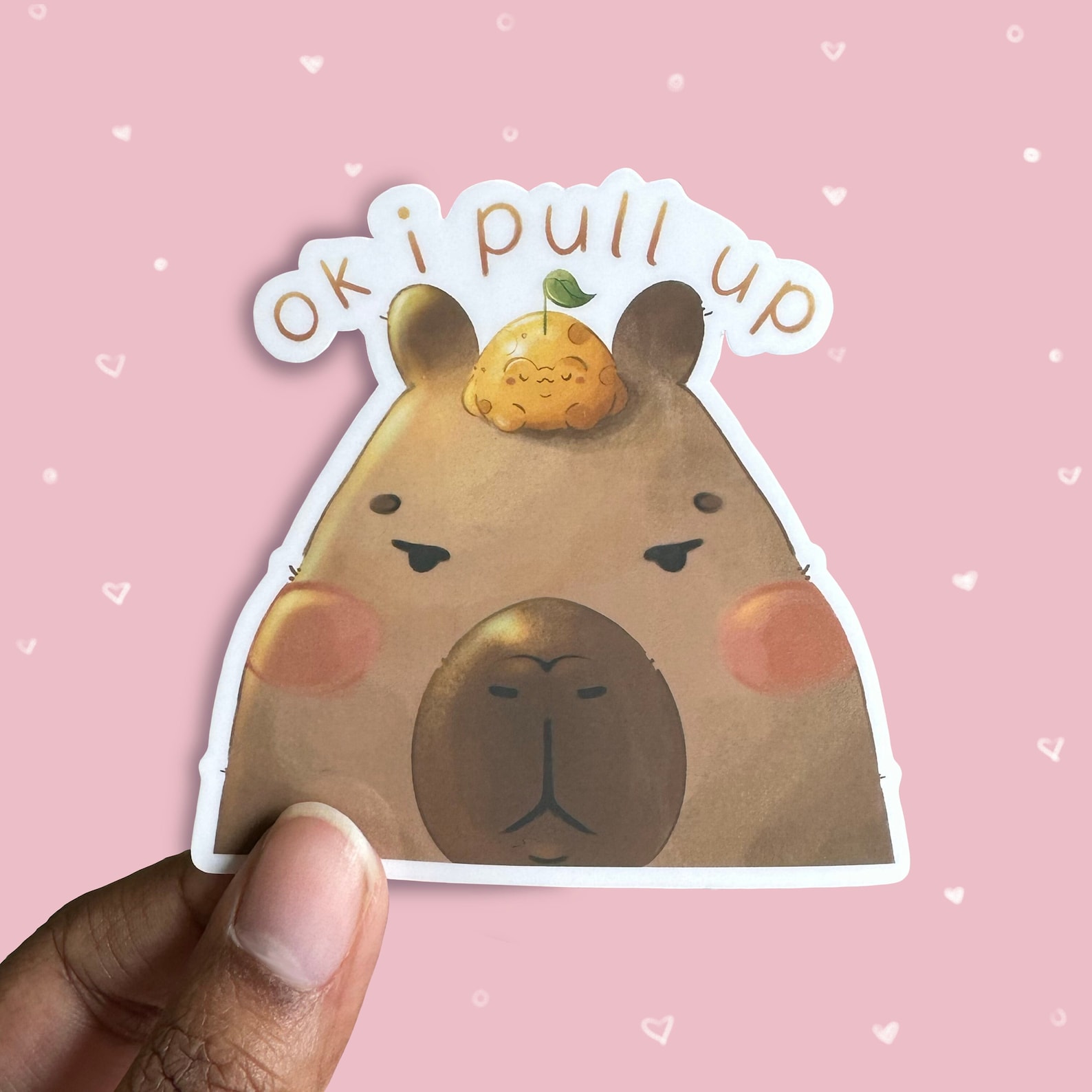 Ok I Pull up Capybara Meme Sticker, Window Peeker Decal, Yuzu Frog ...