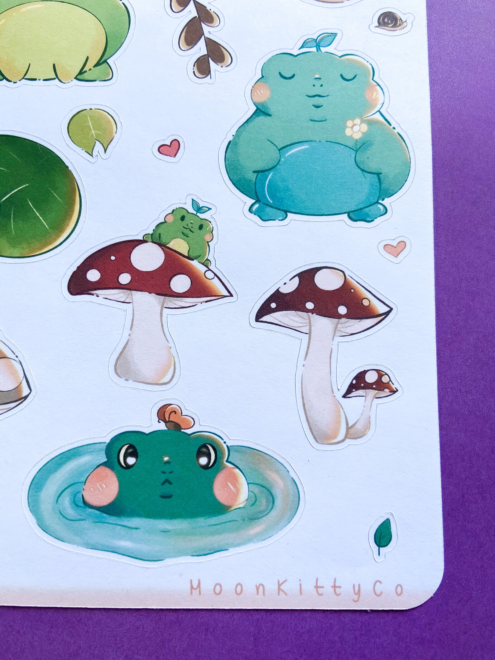 Cute Kawaii Frog Cottage Core Sticker Sheet Mushroom Sticker - Etsy