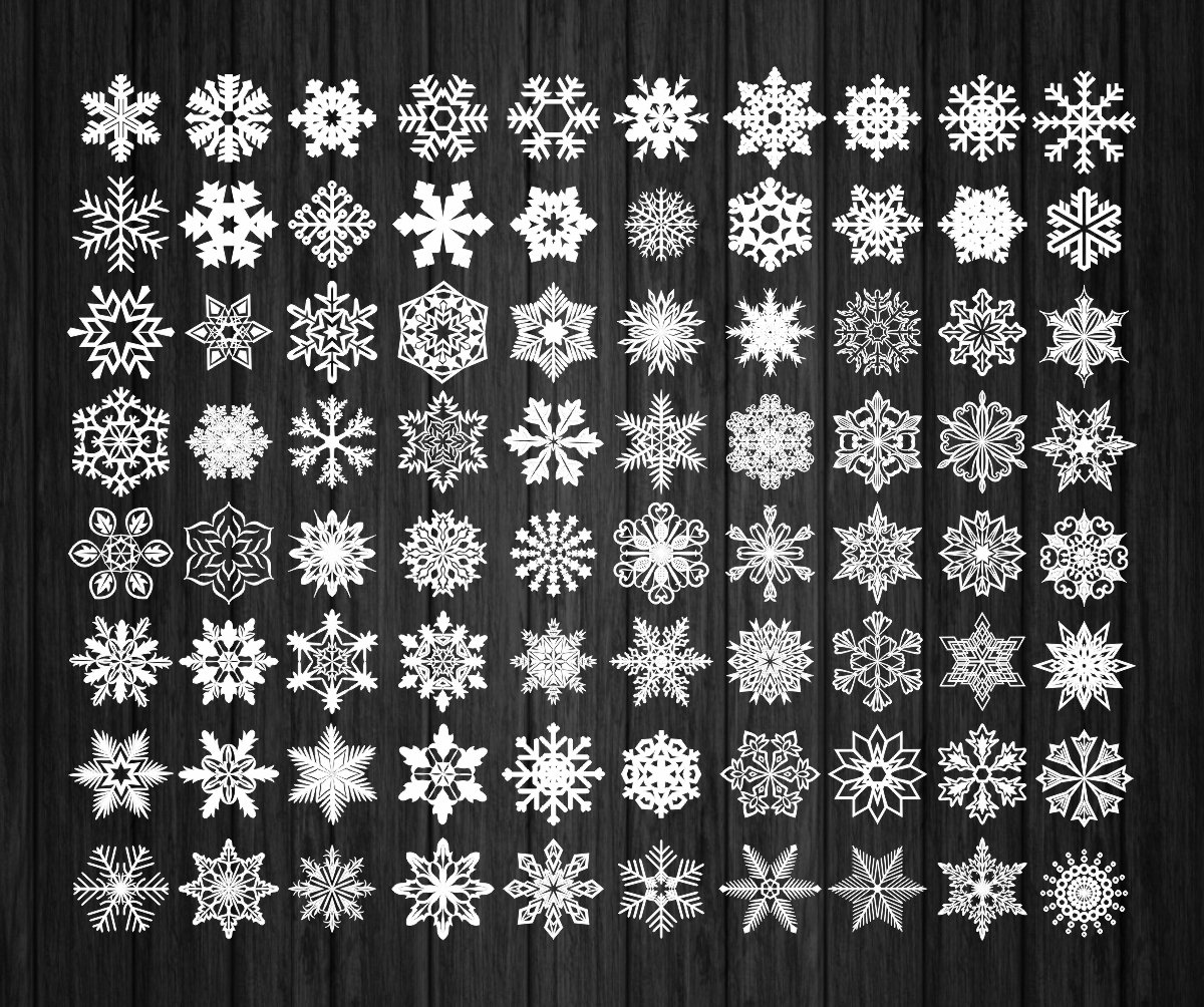 Set of 200 Snowfske Snowflake Clipart Digital Snowflakes - Etsy Canada