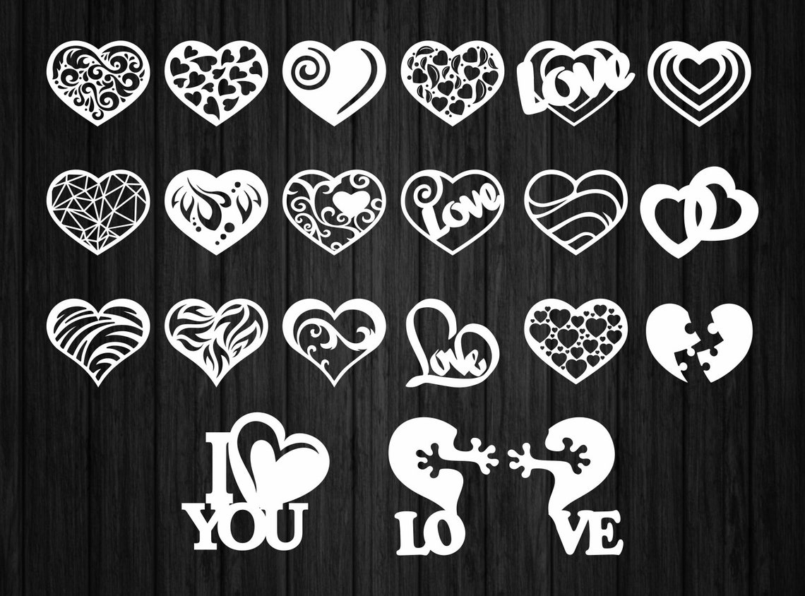 Set of Hearts for Valentine's Day | Love Decor,love Svg,love Sign,dxf ...