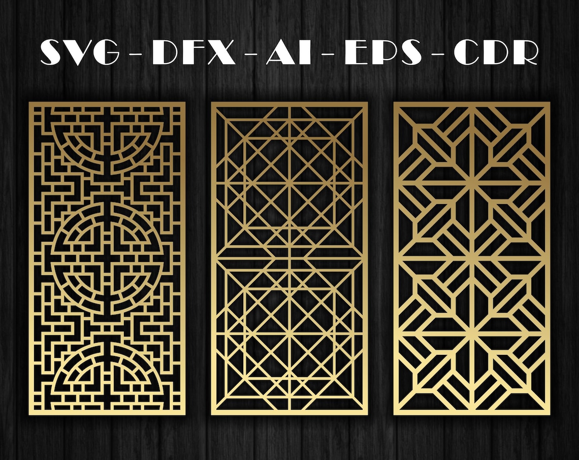 24 Templates for decorative partitions panel screen CNC | Etsy