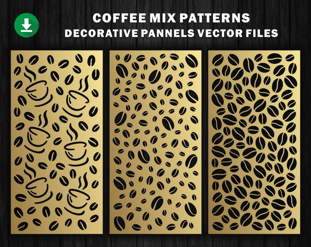 Coffee Pattern - SVG DXF Files. Laser Cut Screen (digital Download ...