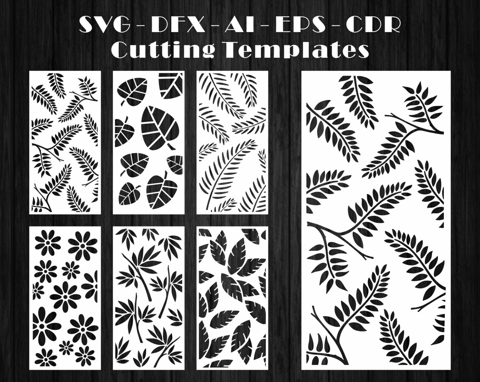A Set of Decorative Panels With Plants VECTOR FILES. the - Etsy