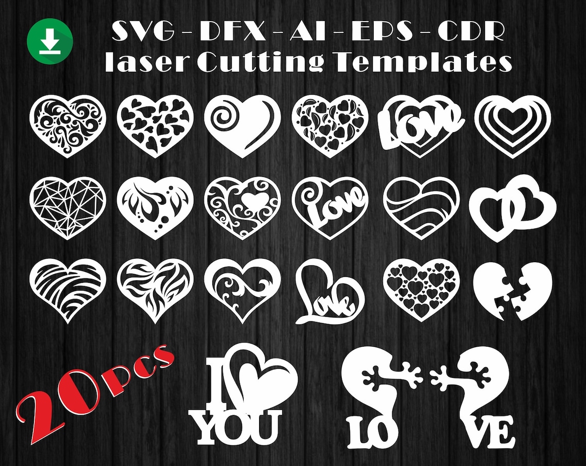 Set of Hearts for Valentine's Day | Love Decor,love Svg,love Sign,dxf ...