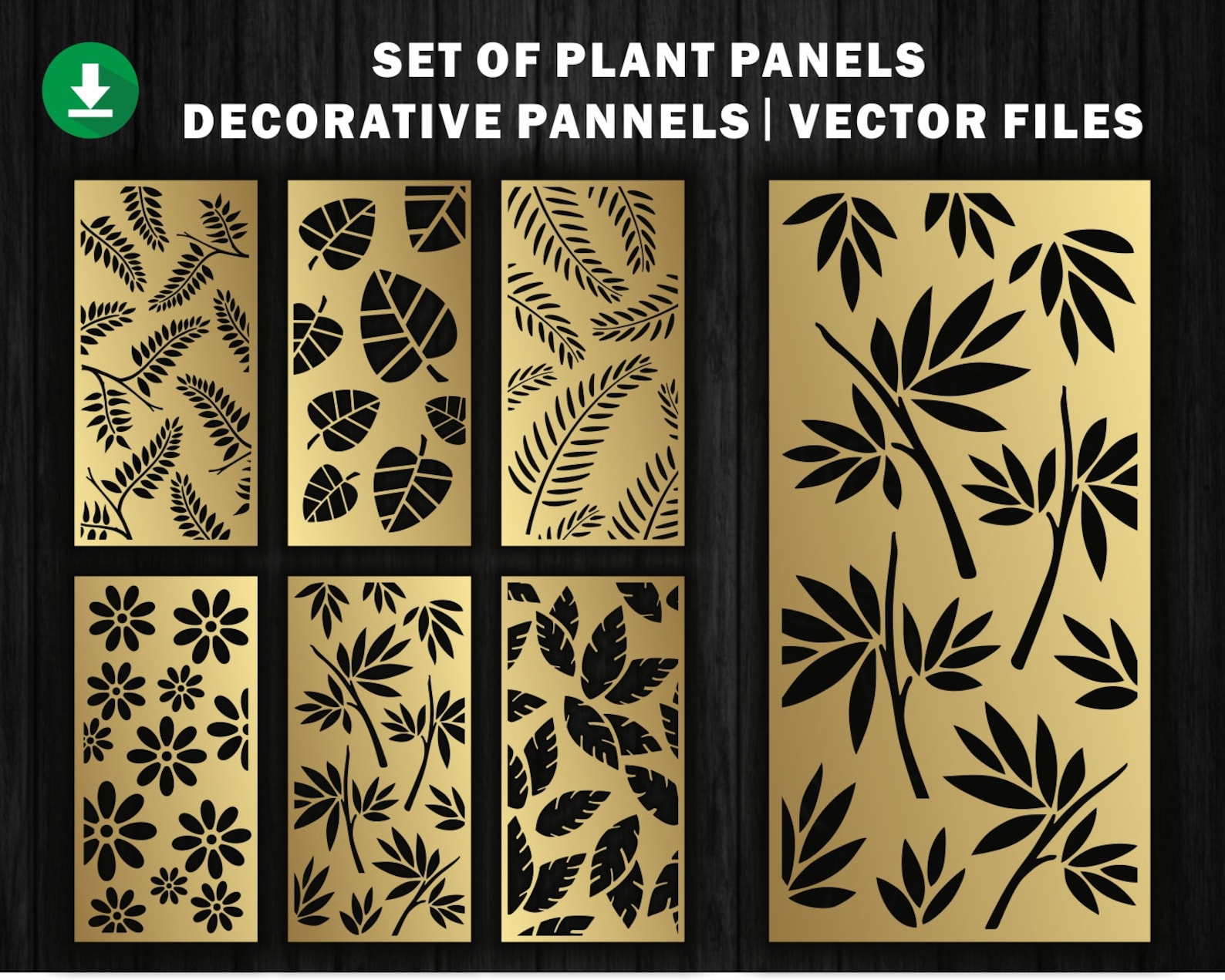 A Set of Decorative Panels With Plants VECTOR FILES. the - Etsy