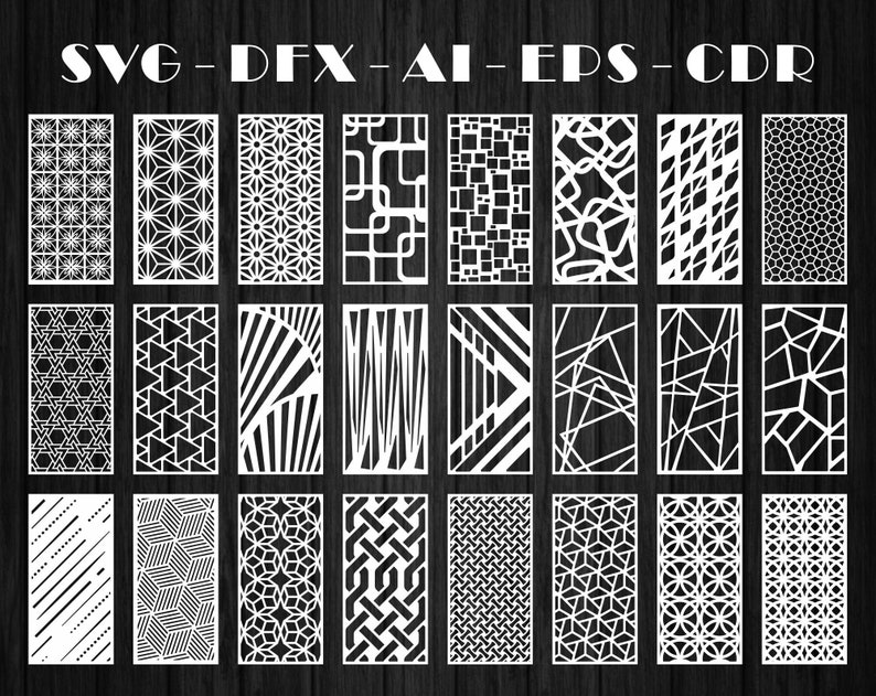 24 Geometric Patterns Universal Set for Partitions Panel | Etsy