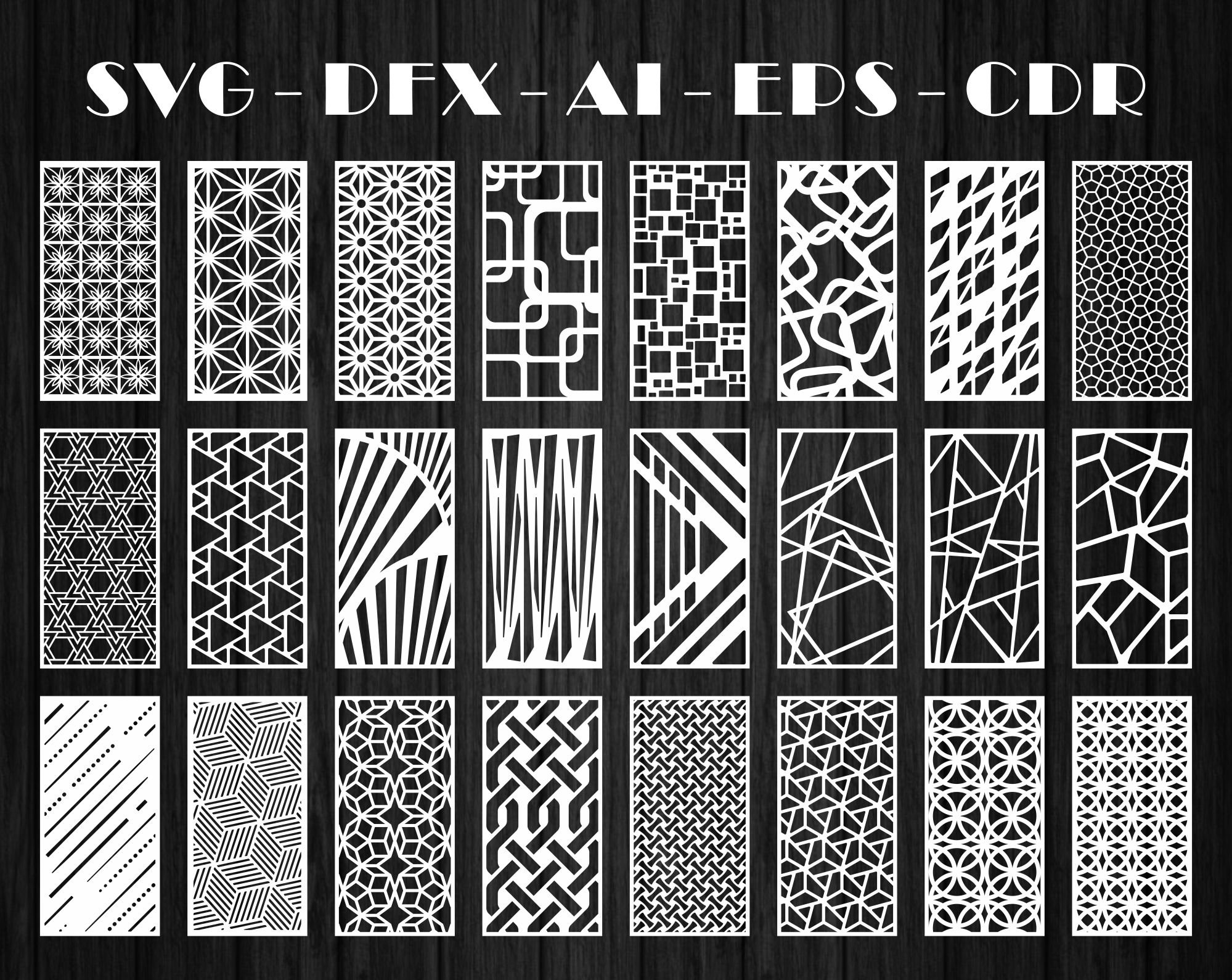 24 Geometric Patterns Universal Set for Partitions Panel | Etsy