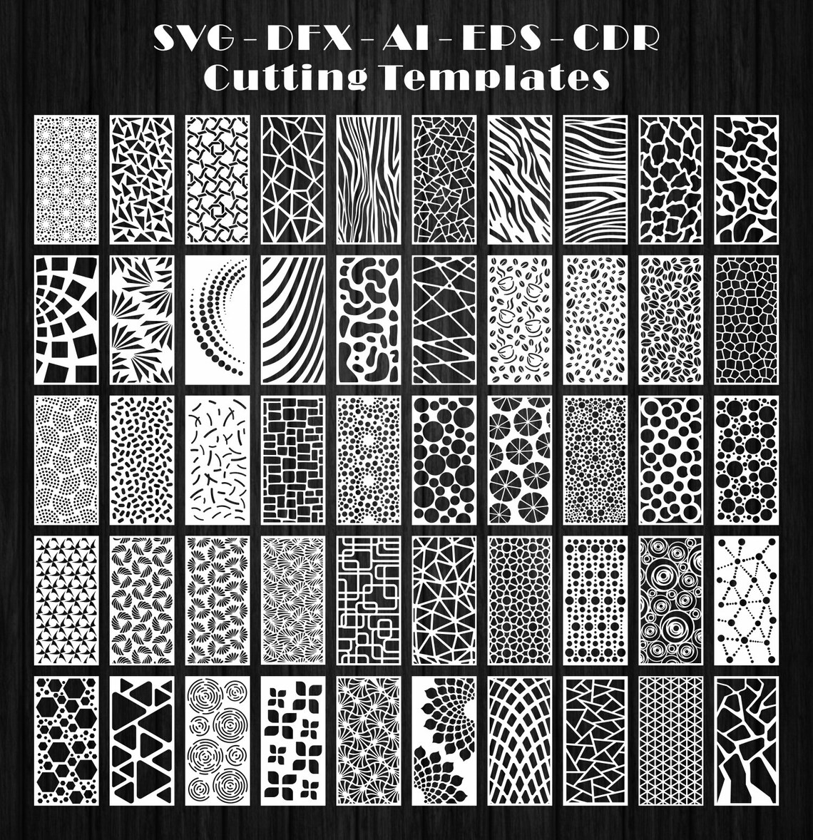 50 Geometric Privacy Panel Designs: CNC Laser Cut Vector Files (digital ...