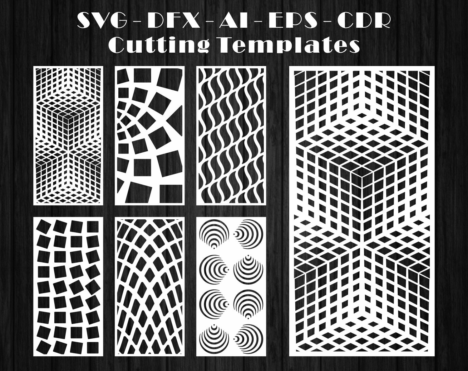 Optical Illusions Patterns VECTOR FILES CNC Laser | Etsy Canada
